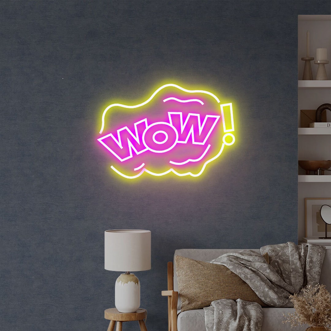 Wow Neon Sign , Japanese Neon Sign, WOW! Neon Light Sign, Neon Sign ...