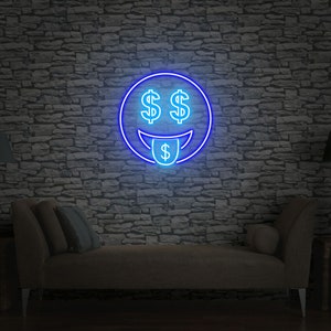 Smile Dollar Symbol Deco Led Neon Sign Light, Custom Neon Sign Logo ...