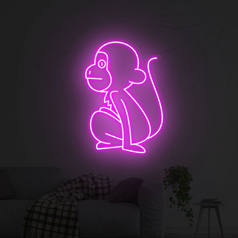 Monkey Neon Sign for Kids Room Bar Restaurant Office Living - Etsy