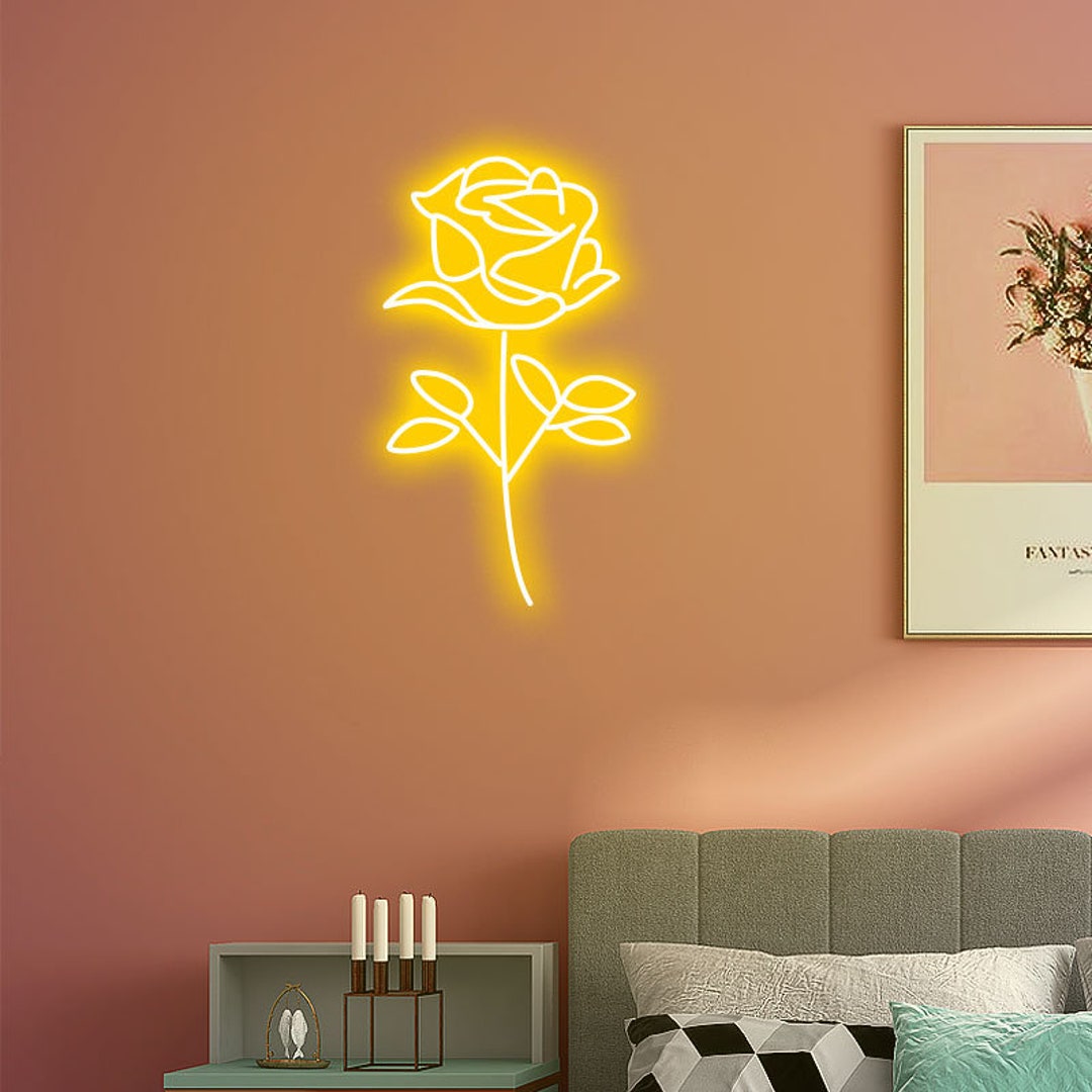 Rose Neon Sign LED Neon Light for Wedding Rose Neon Sign - Etsy