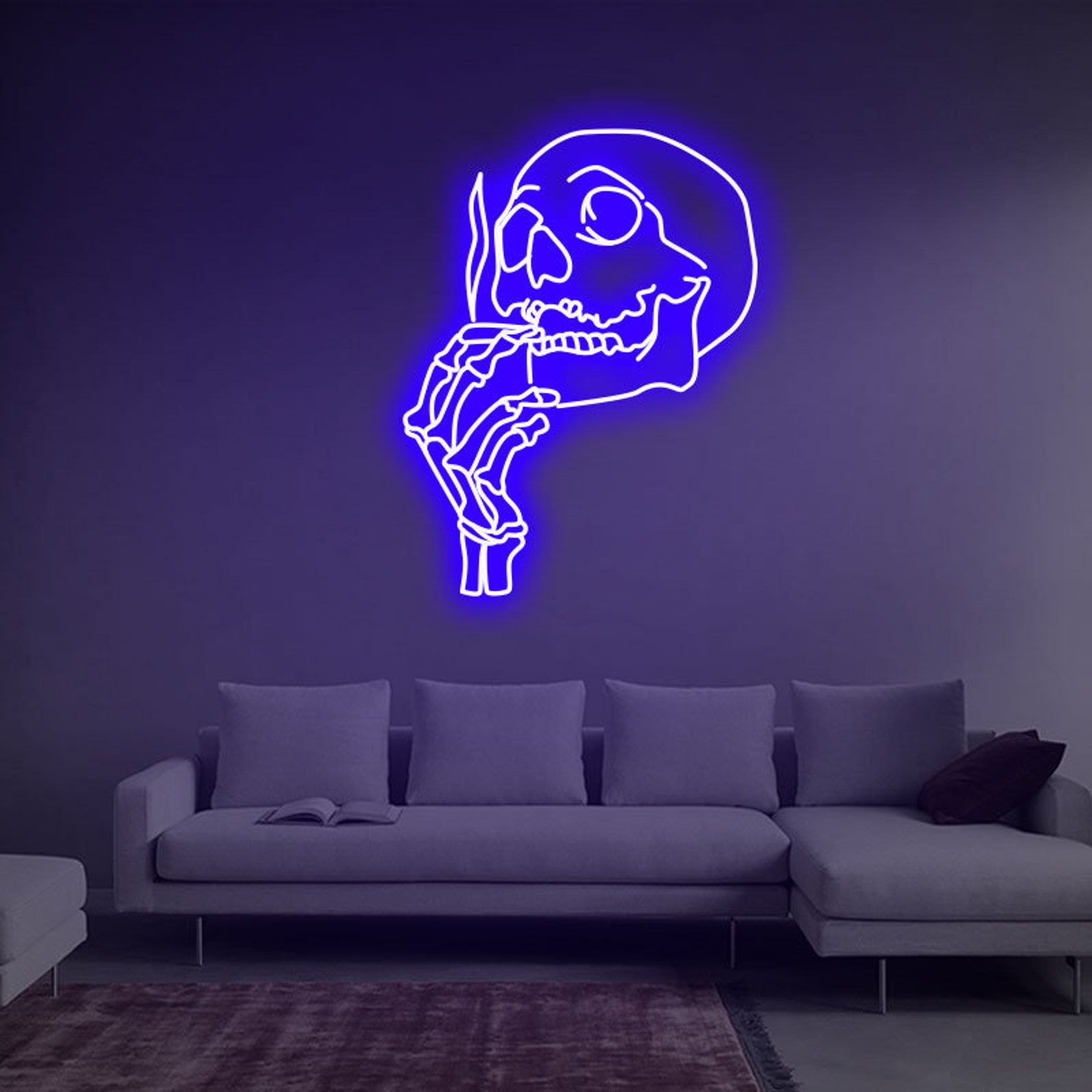 Smoking Skull Head Neon Sign Custom Handmade Art Neon Light - Etsy