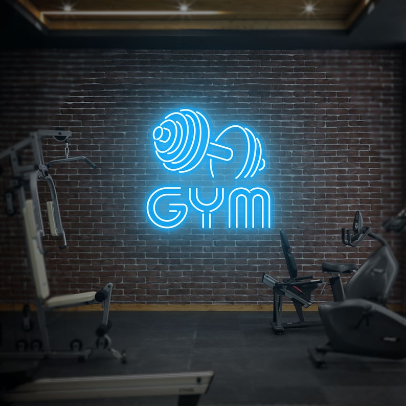 Dumbbell Neon Sign Gym Wall Hanging Neon Barbell Neon Light - Etsy