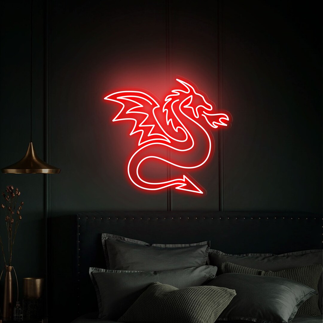 Dragon Neon Sign, Dragón Decor, Neon Art Sign, Neon Sign Art, Neon Sign ...