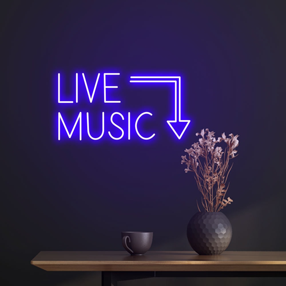 Live music neon sign custom neon signs for home | Etsy