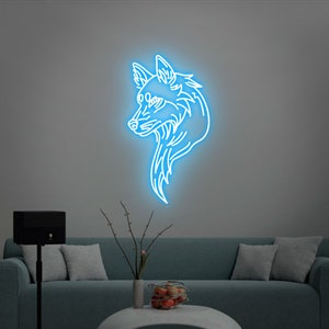 Wolf Neon Sign for Bedroom| Animal Decor Room| Hanging Wall Art| Wolf ...