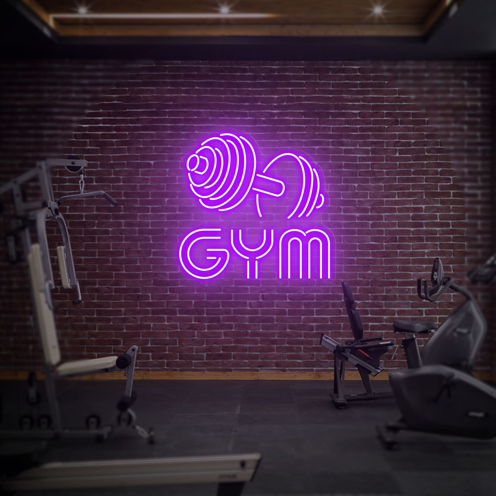 Dumbbell Neon Sign, Gym Wall Hanging, Neon Barbell Neon Light Sign for ...