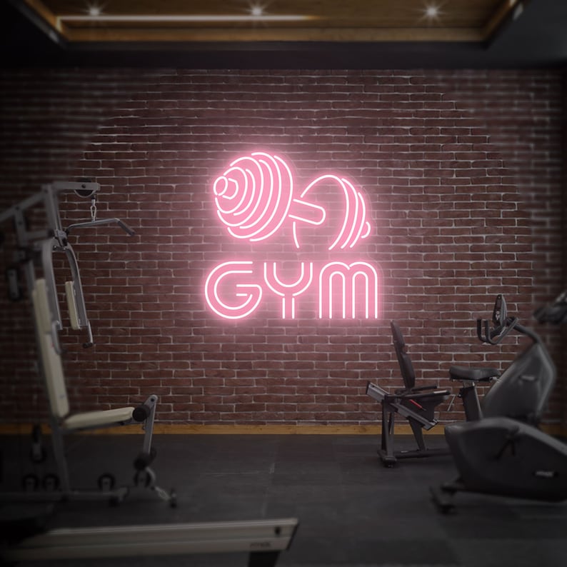 Dumbbell Neon Sign Gym Wall Hanging Neon Barbell Neon Light - Etsy