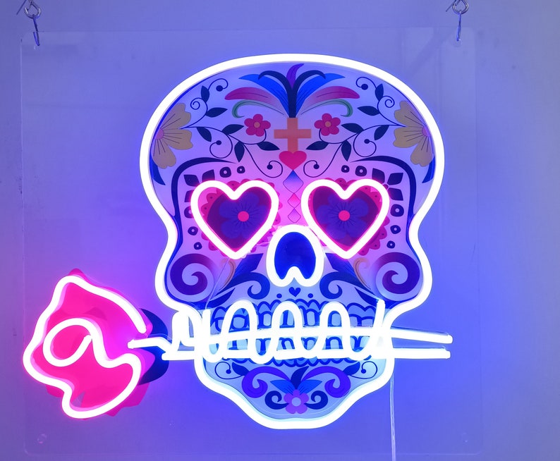 Skull Neon Sign custom Neon Light - Etsy