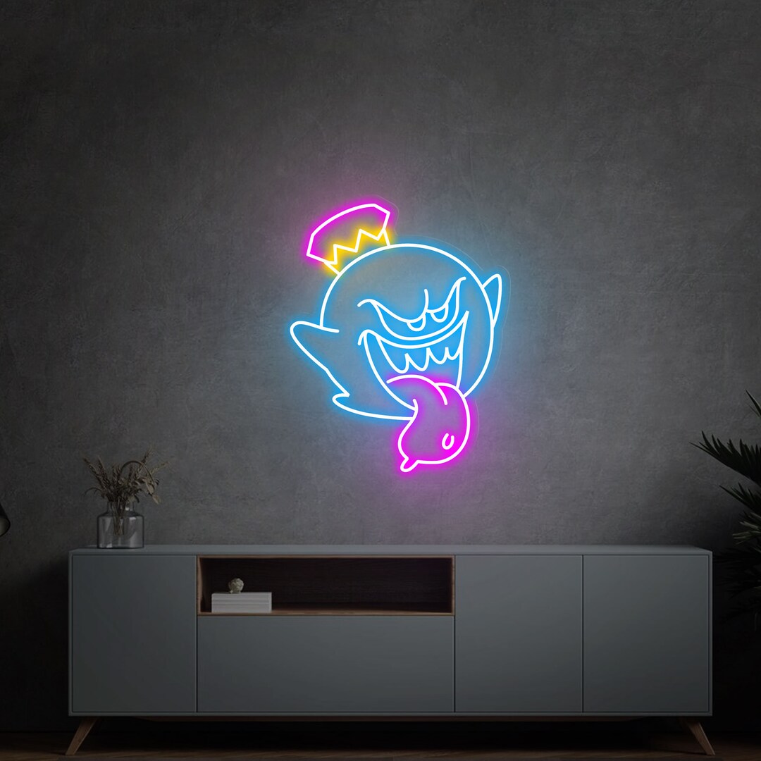 Boo Neon Sign ghost Neon Light Japanese Anime Neon Sign - Etsy Singapore