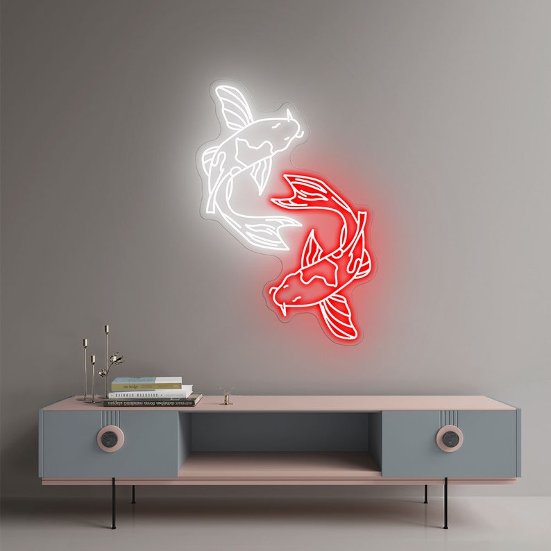 Koi Fish Neon Sign, Japanese Neon Sign, Custom Japan Neon Sign, Koi ...
