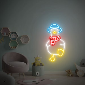 Goose Neon Sign Bedroom Custom Duck Led Neon Sign Kid's Room Wall Art ...
