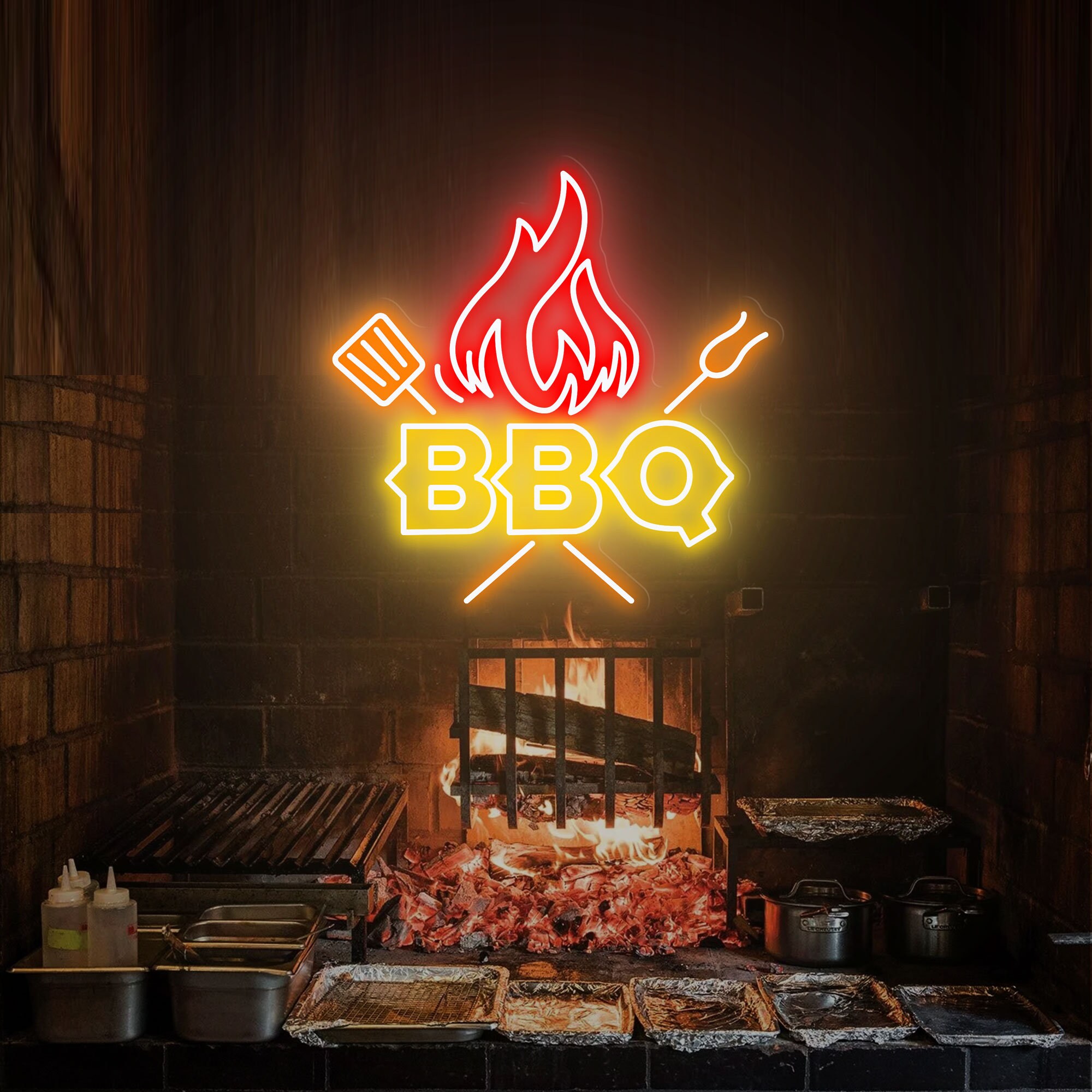 BBQ Neon Signs, Barbecue Neon Sign Lights Beer Bar Party Wall ...