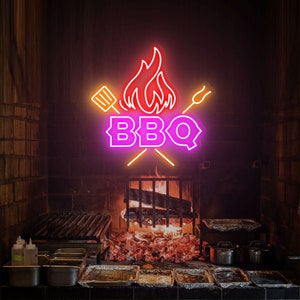 BBQ Neon Signs, Barbecue Neon Sign Lights Beer Bar Party Wall ...