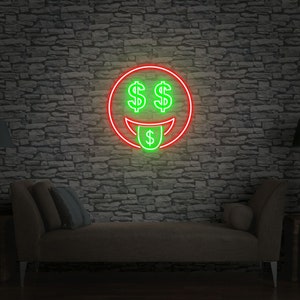 Smile Dollar Symbol Deco Led Neon Sign Light, Custom Neon Sign Logo ...