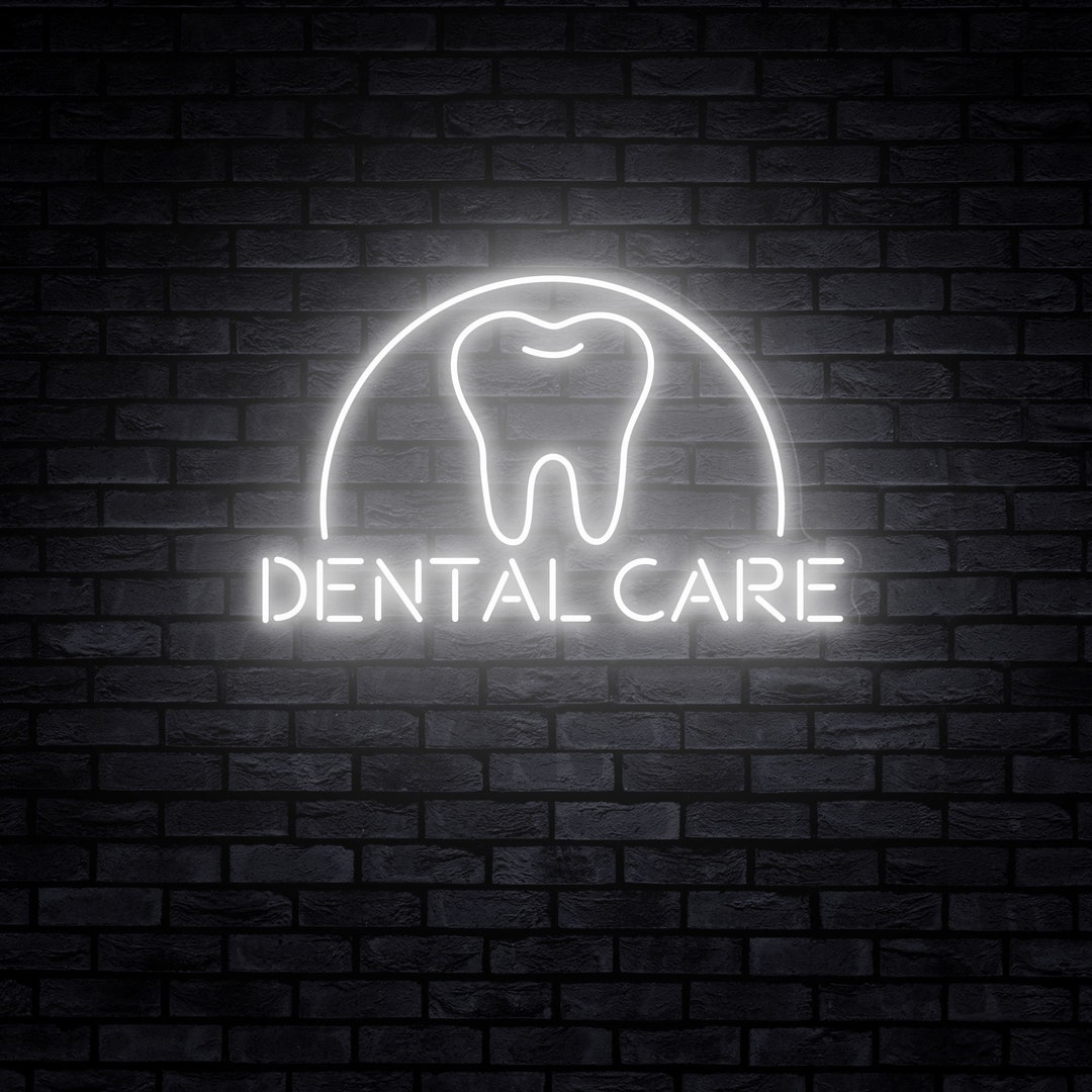 Dental Care Neon Sign, Tooth Neon Sign for Dentist, Decoration for ...