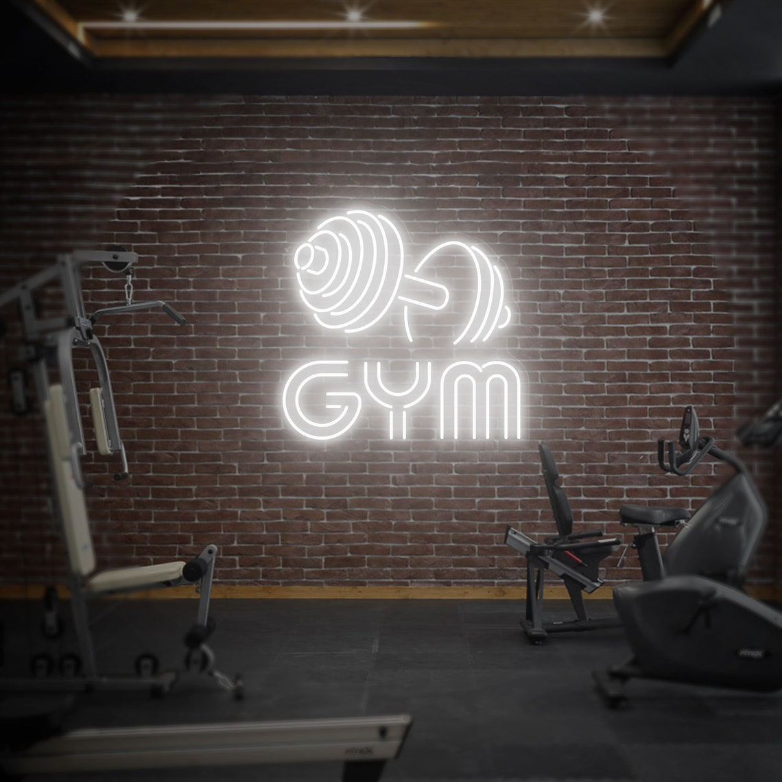 Dumbbell Neon Sign Gym Wall Hanging Neon Barbell Neon Light - Etsy