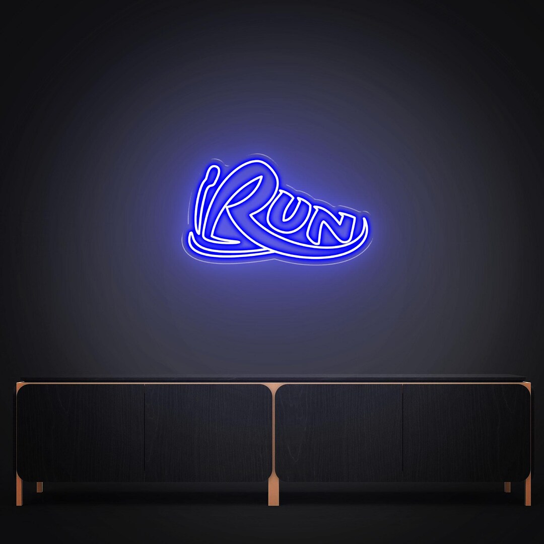 Shoe Led Neon Sign, Run Led Neon Light, Sneaker Neon Light, Shoes Logo ...