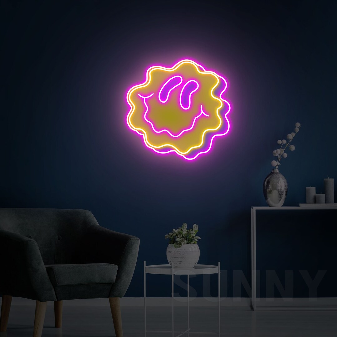 Smile Neon Sign, UV Print Acrylic Led Neon Sign, Smile Neon Light ...