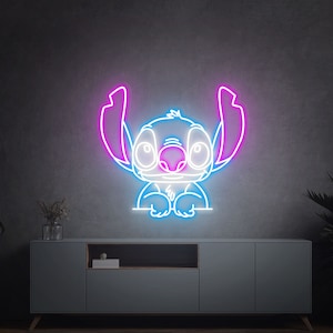 Stitch Neon Sign Stitch Led Neon Sign Kid's Room Neon - Etsy Australia