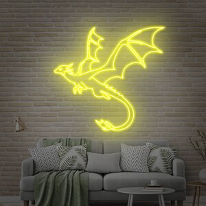 Dragon Neon Sign, Dragón Decor, Neon Art Sign, Neon Sign Art, Neon Sign ...