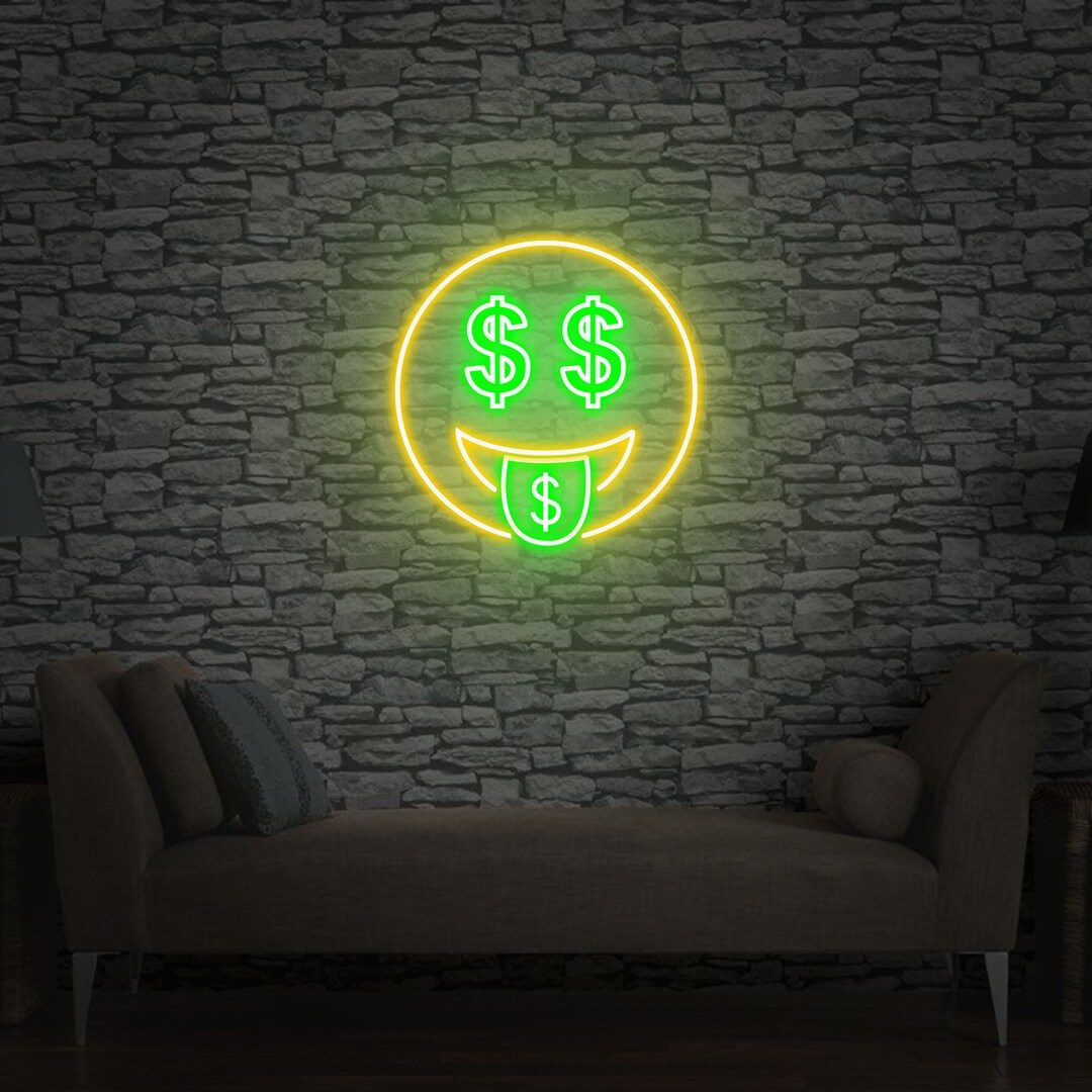 Smile Dollar Symbol Deco Led Neon Sign Light, Custom Neon Sign Logo ...