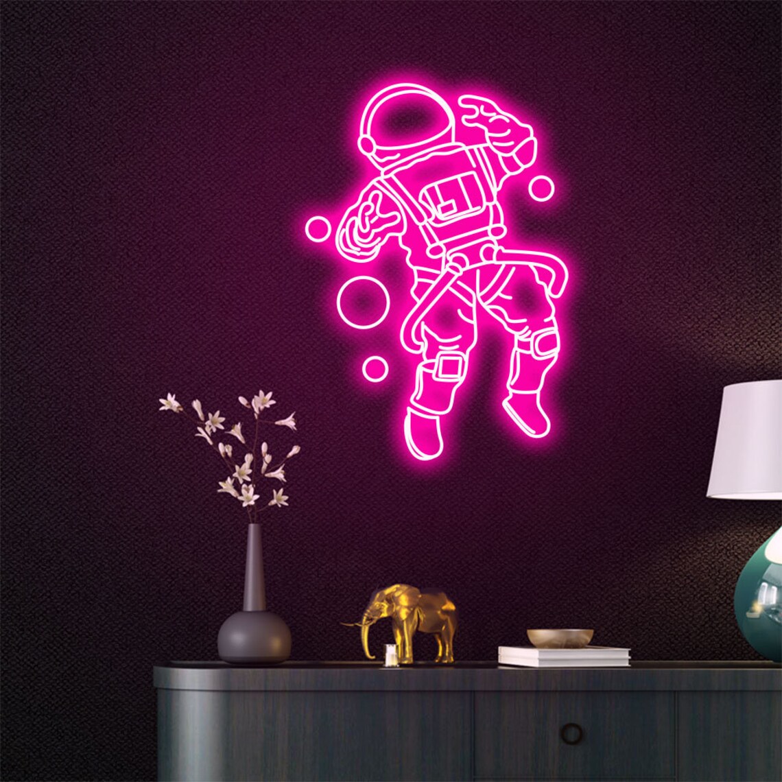 Astronauts Neon Sign spaceman Custom Neon Signs for Home Neon - Etsy