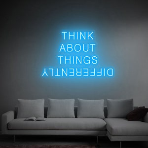 Think About Things Differently Neon Light Sign, Birthday Gifts Neon ...