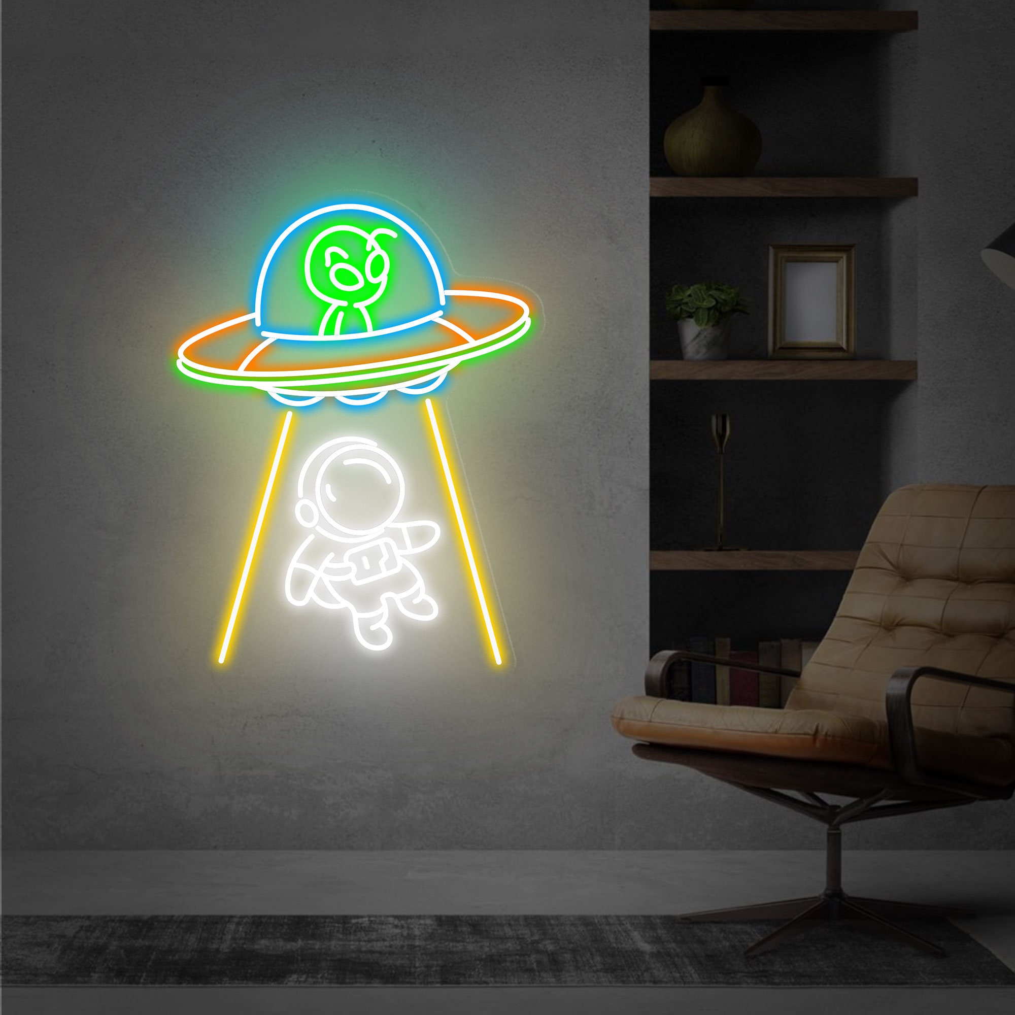 UFO Astronaut Neon Sign LED Neon Lights Neon Wall Decor - Etsy