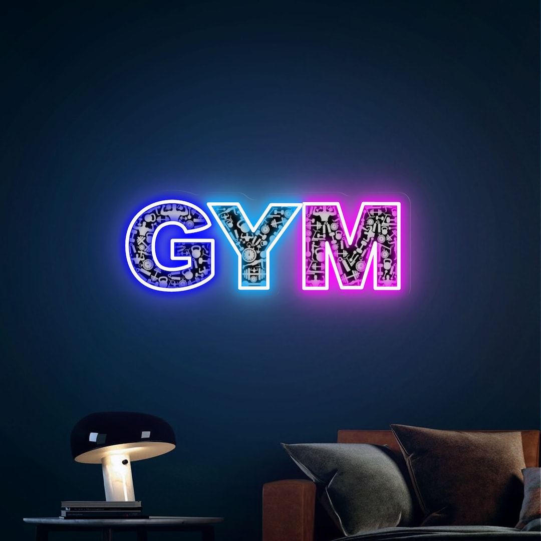Gym Neon Sign Gym Neon Light Gym Wall Art Gym Wall Decor Dumbbell Neon Sign Fitness Neon