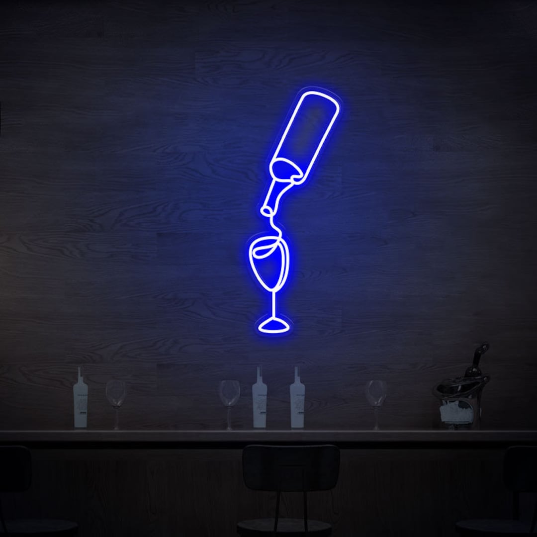 Wine Neon Sign Lights | Personalized Custom Neon Sign for Bar Wall ...