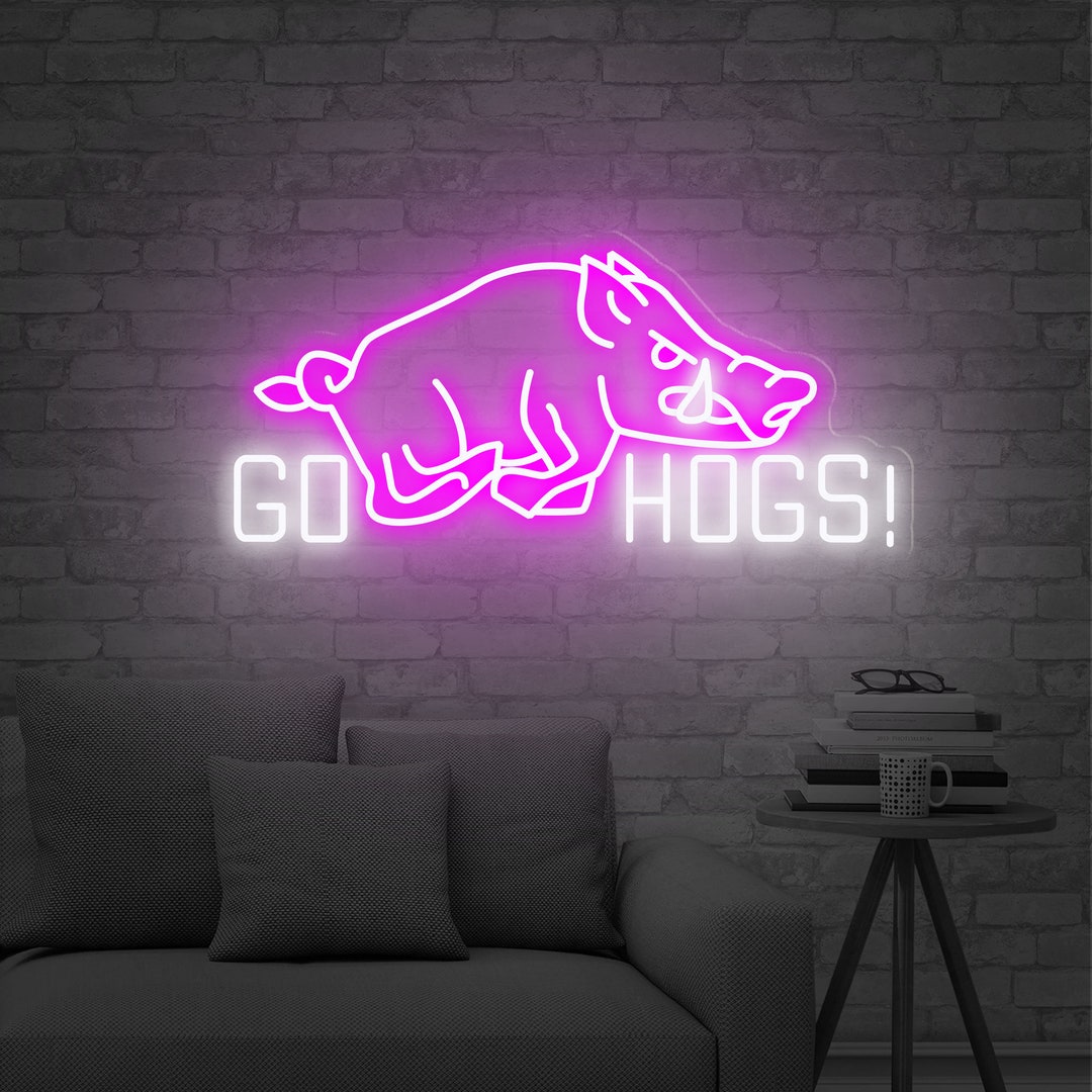 Go Hogs Neon Sign Vintage Led Neon Sign Man Cave Light - Etsy
