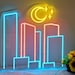 City Skyline Neon Sign Custom Skyline Boston Skyline Gift - Etsy