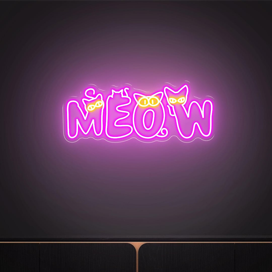 Meow Neon Sign,meow Led Sign,meow Cat Neon Sign,kitty Neon Sign,kitty ...