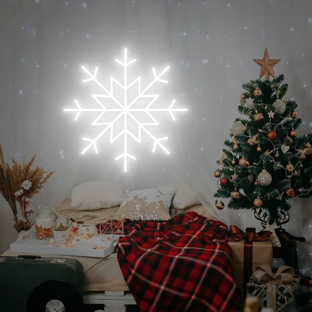 Snowflake Neon Sign, Snowflake Christmas Decoration Flex Silicone LED ...
