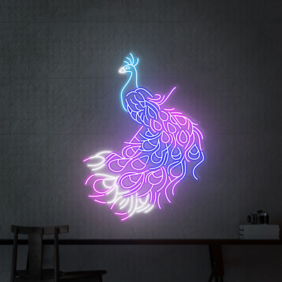 Rainbow Peacock Neon Sign Peacock Light Signs Colorful Decor - Etsy