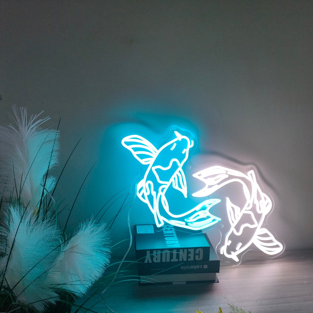 Koi Fish Neon Sign, Japanese Neon Sign, Custom Japan Neon Sign, Koi ...