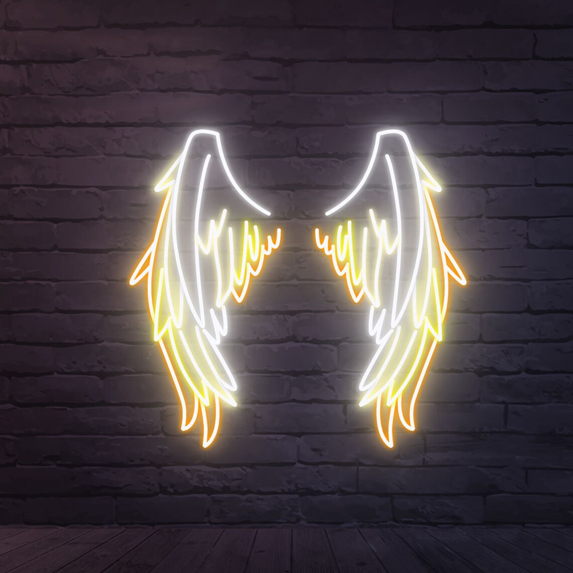 Angle Wing Neon Sign Custom Handmade Art Neon Light White - Etsy