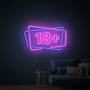 18th Birthday Neon Sign, 18+ Birthday Party Celebration Decor, Custom ...