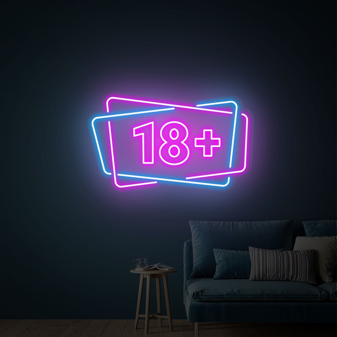 18th Birthday Neon Sign, 18+ Birthday Party Celebration Decor, Custom ...
