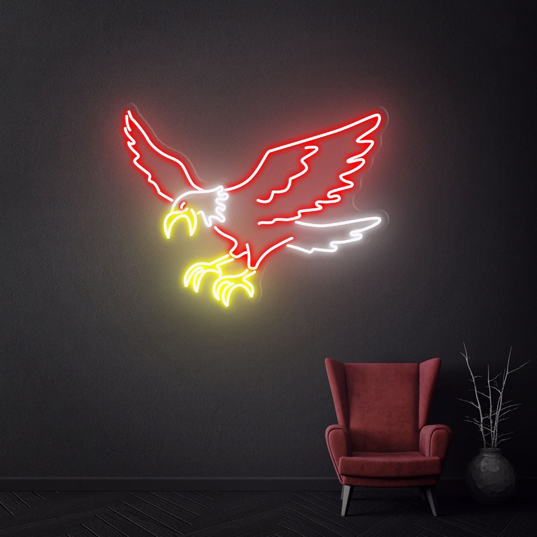 Eagle Neon Sign for Bar, Bedroom, Kids' Room, Restaurant, Office Living ...