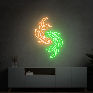 Koi Fish Neon Sign, Koi Neon Sign, Custom Japan Neon Sign Japan Neon ...