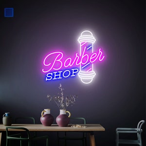 Barber Shop Led Sign, Barber Shop Neon Signs, Wall Decor, Barber Shop ...