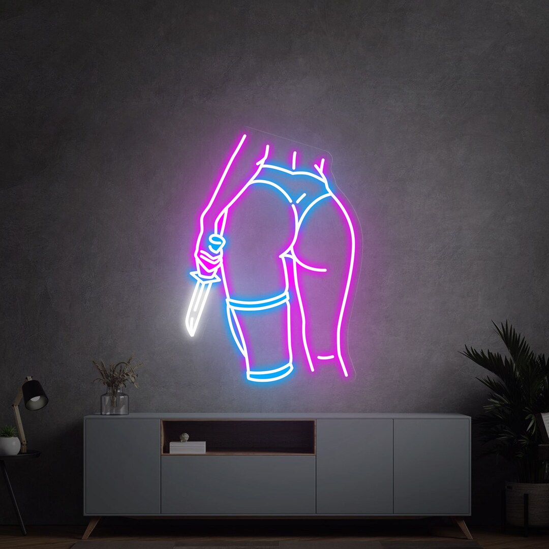 Sexy Body With Knife Neon Sign Female Woman Neon Lights Wall Decor