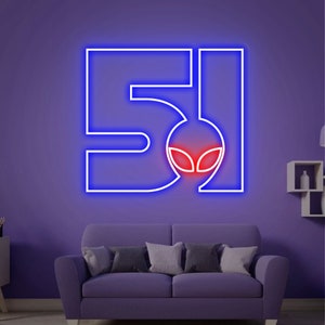 Area 51 Alien Neon Neon UFO Alien LED Light Sign Custom - Etsy