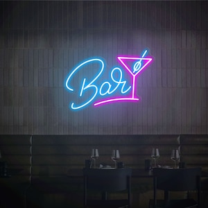 Bar Neon Sign Business Decoration Custom Neon Bar Signs, Cocktail Bar ...