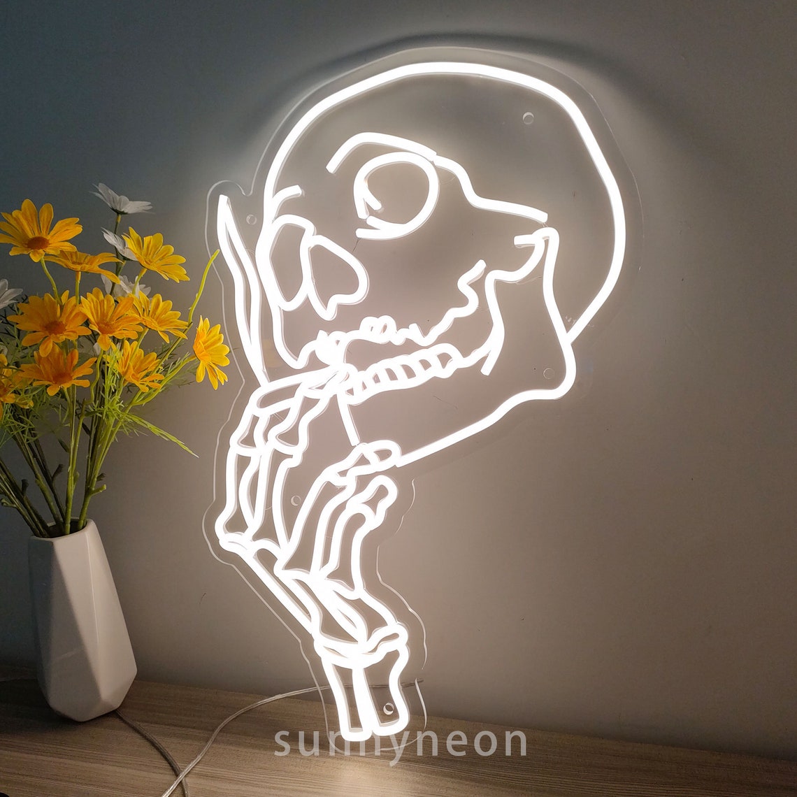 Smoking Skull Head Neon Sign Custom Handmade Art Neon Light - Etsy