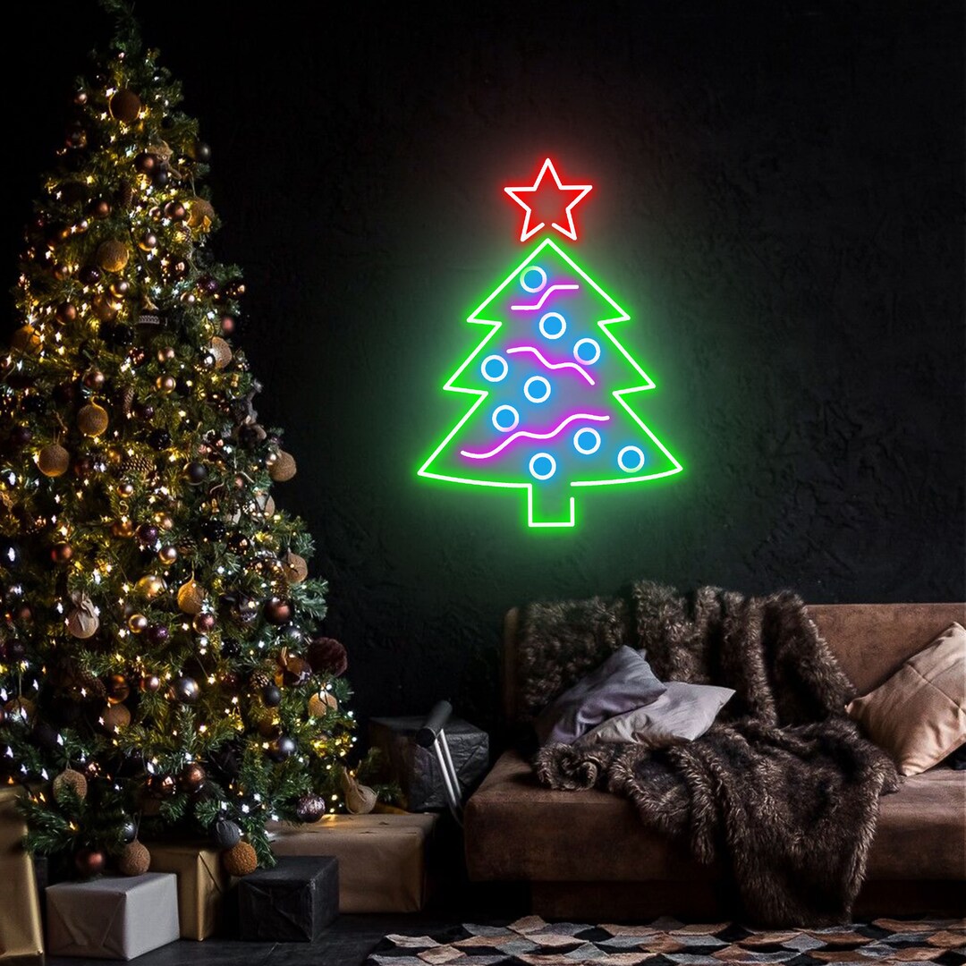 Christmas Tree Neon Sign Snowflake Christmas Decoration LED Neon Sign ...
