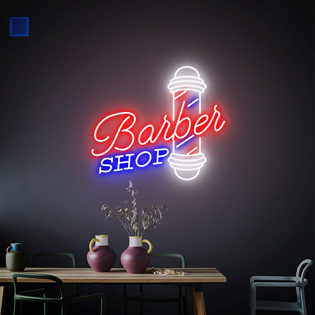 Barber Shop Led Sign, Barber Shop Neon Signs, Wall Decor, Barber Shop ...