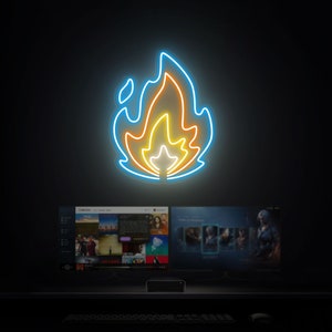 Fire LED Neon Sign | Flame Neon Wall Art | Aesthetic Room Decor | Wall ...