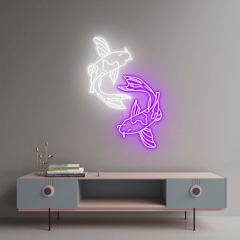 Koi Fish Neon Sign Japanese Neon Sign Custom Japan Neon - Etsy